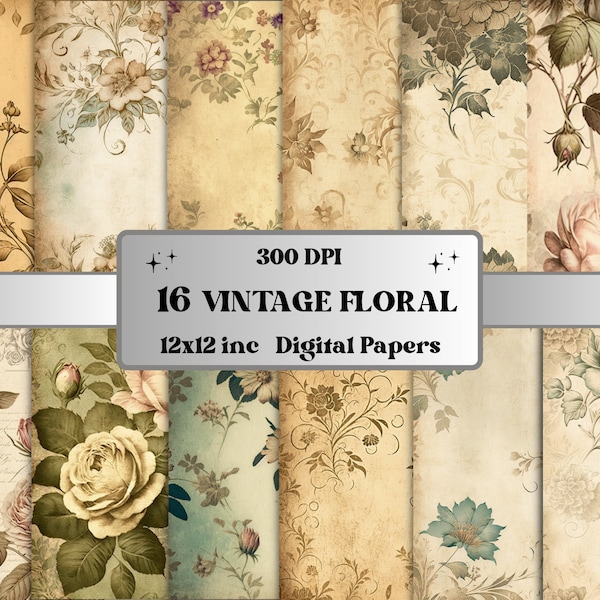 Vintage Floral Paper - Etsy