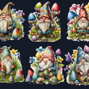 22 PNG Watercolour Easter Gnomes Clipart, Spring Garden Gnome Clip Art ...