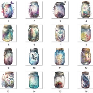 16 PNG Watercolour Magical Jars Clipart, Fantasy Clipart, Fairytale ...