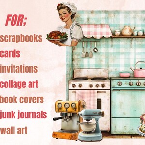 Whimsy Cooking Collage Ephemera, Whimsical Surreal Kitchen Fussy Cut ...