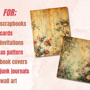 Printable Spring Garden Digital Paper, Floral Secret Garden Collage ...