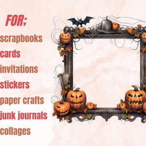 40 PNG Watercolor Halloween Frames Clipart, Halloween Wreaths ...