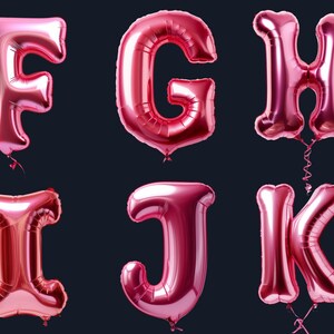 26 PNG Watercolour Valentine's Day Balloon Alphabet Clipart, Love ...
