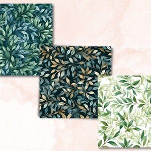 Seamless Gentle Leaves Digital Paper, Eucalyptus Greenery Seamless ...