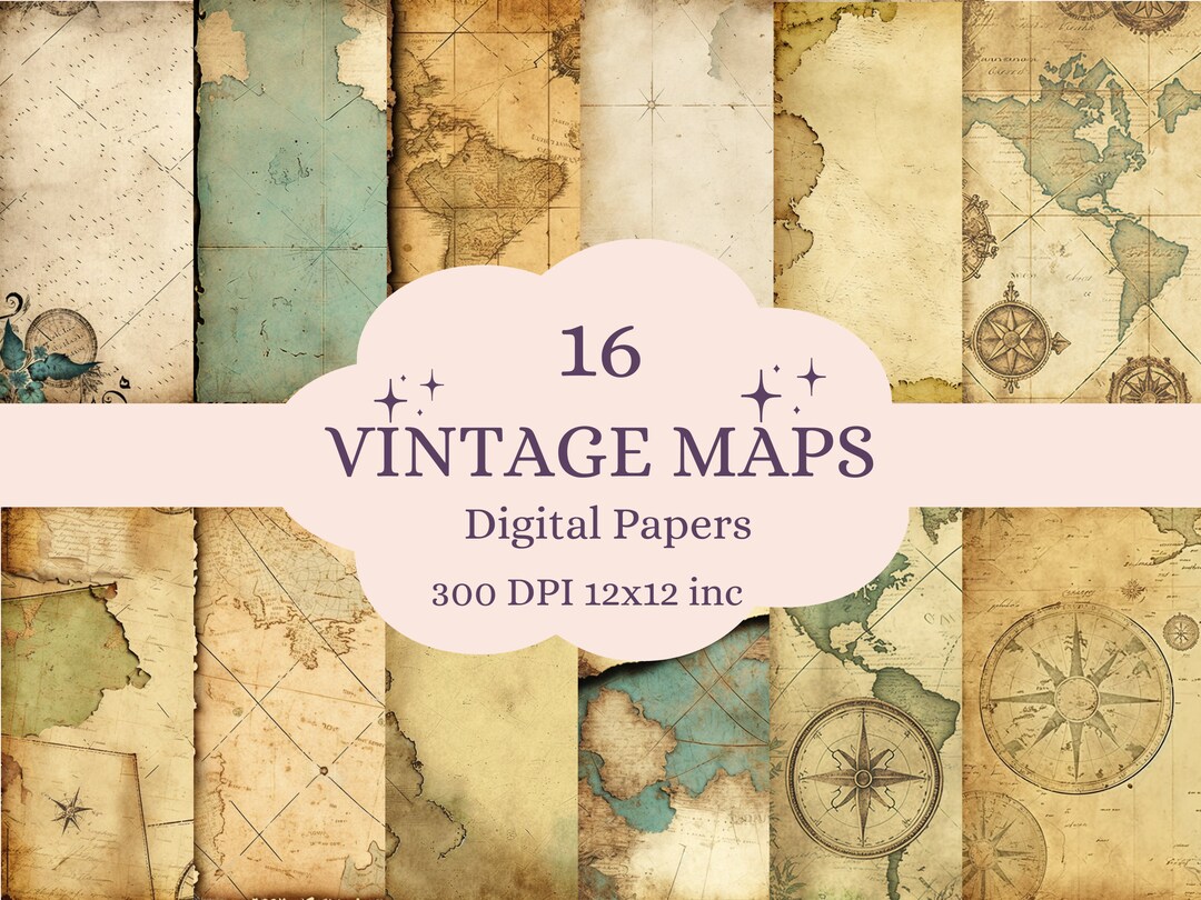 Vintage Maps Digital Paper Antique Maps Digital Paper - Etsy