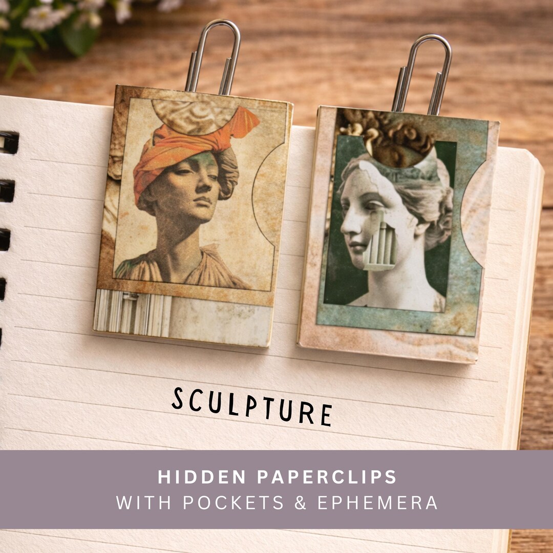 Sculpture Hidden Paperclip With Pocket | Artistic Junk Journal Clip ...