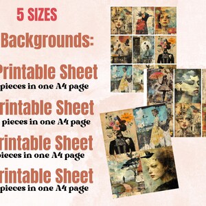 Whimsy Grunge Collage Paper Kit, Surreal Grunge Mixed Media Sheet ...