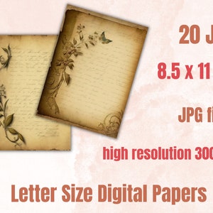Old Letters Digital Paper, Antique Documents, Ephemera Paper, Vintage ...