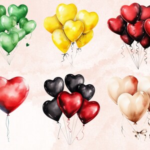 40 PNG Watercolor Valentine's Day Balloons Clipart, Valentines Day ...