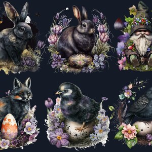 37 PNG Watercolour Gothic Easter Clipart Bundle, Gothic Easter Png ...