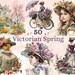 50 PNG Watercolor Victorian Spring Clipart, Floral Victorian Era ...