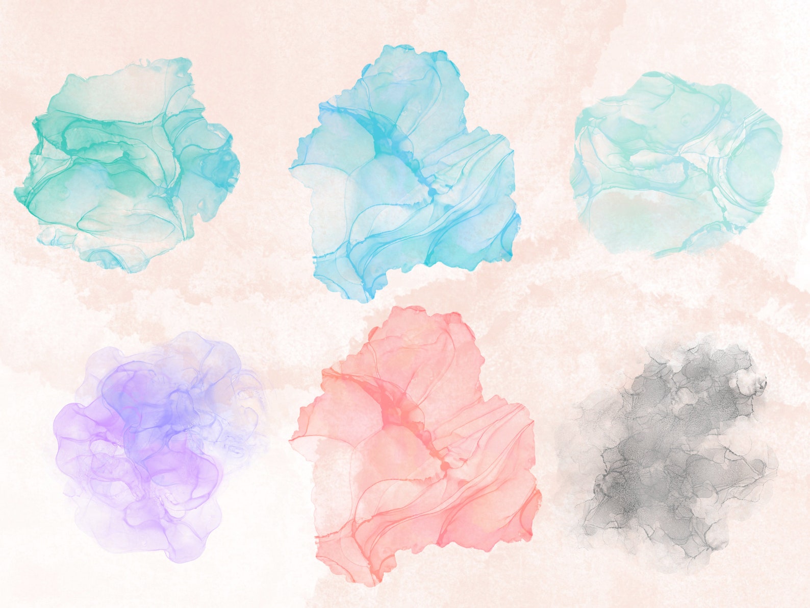 20 PNG Alcohol Ink Clipart, Watercolor Splashes Background, Pastel ...