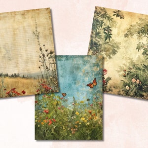 Printable Spring Garden Digital Paper, Floral Secret Garden Collage ...