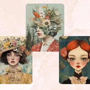 Whimsy Postcard From Nowhere Collage Paper, Surreal Grunge Art Mixed ...