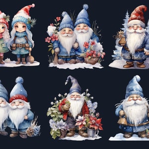 50 PNG Watercolor Winter Gnomes Clipart, Cute Winter Gnome ...