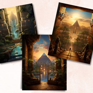 Printable Ancient Egypt Digital Paper, Egyptian Ruins Background ...