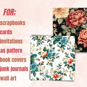 Seamless Vintage Flowers Digital Paper, Vintage Floral Seamless Pattern ...