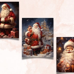Printable Enchanted Santa Claus Digital Paper, Christmas Santa ...