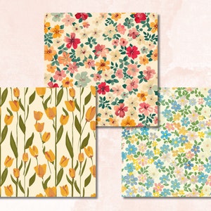 Seamless Spring Flowers Digital Paper, Spring Floral Seamless Pattern ...