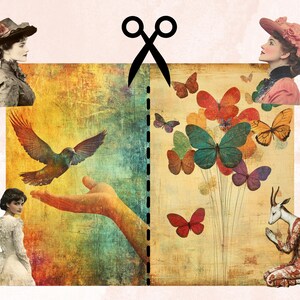 Gratitude & Appreciation Collage Pack, Whimsical Ephemera Fussy Cut ...