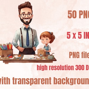 50 PNG Watercolor Cute Back to School Bundle Clipart, Academia ...