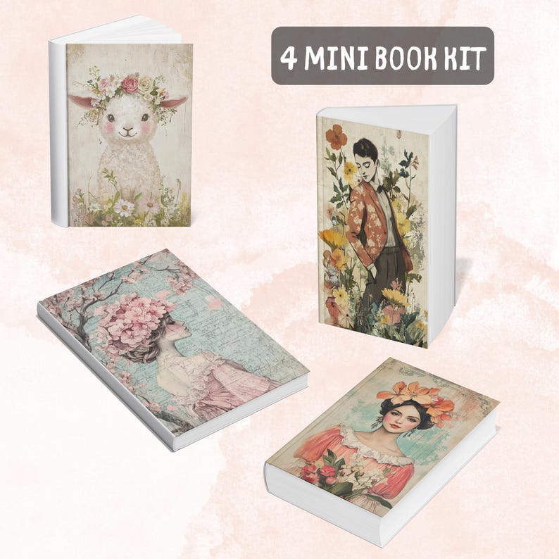 Printable Spring Mini Books, Easter Mini Book Set, Fantasy Floral ...