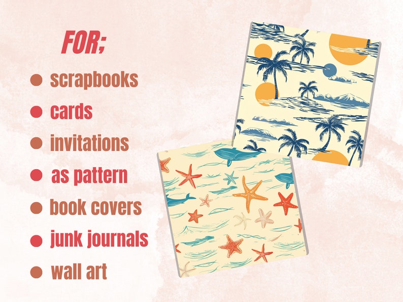 Seamless Beach Day Digital Paper, Pastel Summer Seamless Pattern ...