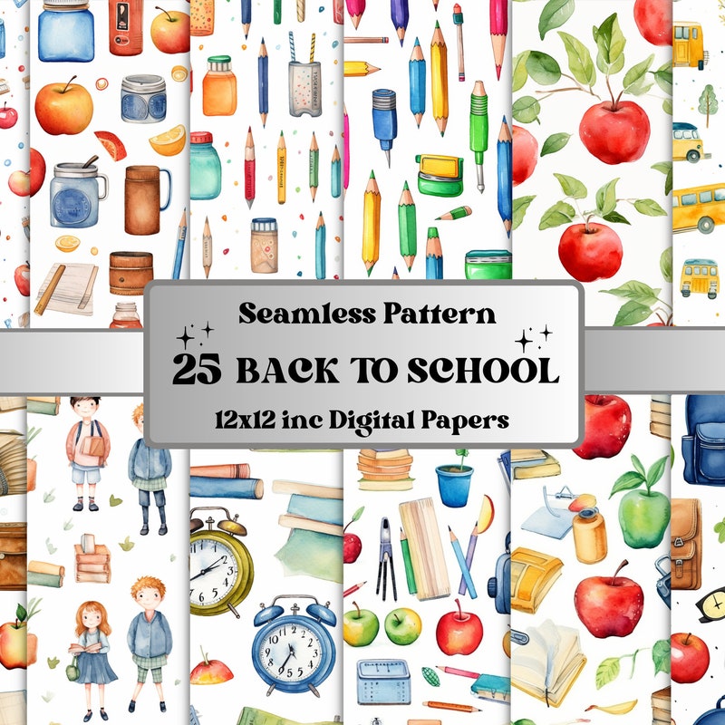 School Digital Background - Etsy