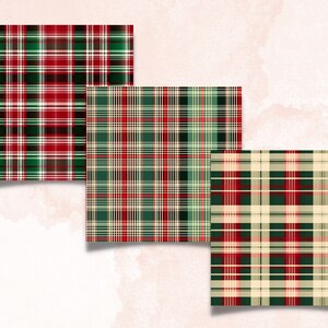 Seamless Christmas Plaid Digital Paper Pack, Winter Buffalo Plaid ...