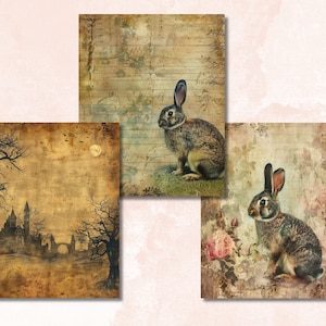 Printable Ostara Ephemera Digital Paper, Pagan Easter Collage, Spring ...