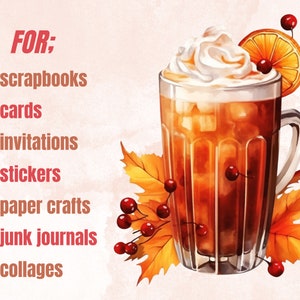 30 PNG Watercolor Fall Drink Clipart, Autumn Coffee Illustrations Clip ...