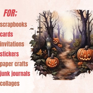 38 PNG Watercolor Halloween Forest Clipart, Halloween Woodland ...