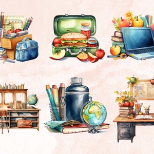 100 PNG Watercolor Back to School Big Bundle Clipart, Academia ...