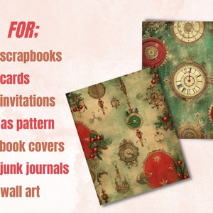 Printable Vintage Steampunk Christmas Digital Paper, Christmas Ephemera ...