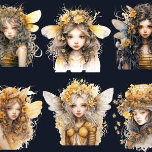 37 PNG Watercolour Honey Bee Fairy Clipart, Forest Fairy Garden Clip ...