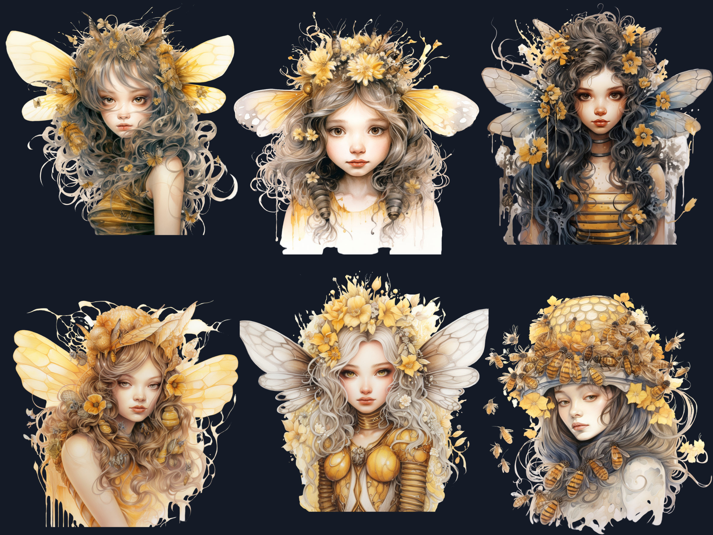 37 PNG Watercolour Honey Bee Fairy Clipart, Forest Fairy Garden Clip ...
