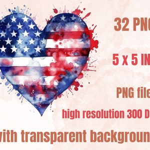 32 PNG Watercolor 4th of July Clipart Bundle, Independence Day Clip Art ...