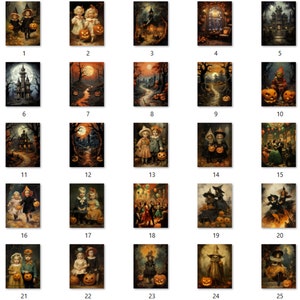 Printable Vintage Halloween Digital Paper, Retro Halloween Ephemera ...
