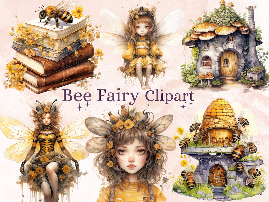 37 PNG Watercolour Honey Bee Fairy Clipart, Forest Fairy Garden Clip ...