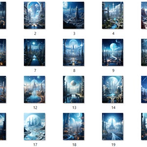 Printable Futuristic City Digital Paper, Futurism Art Background ...