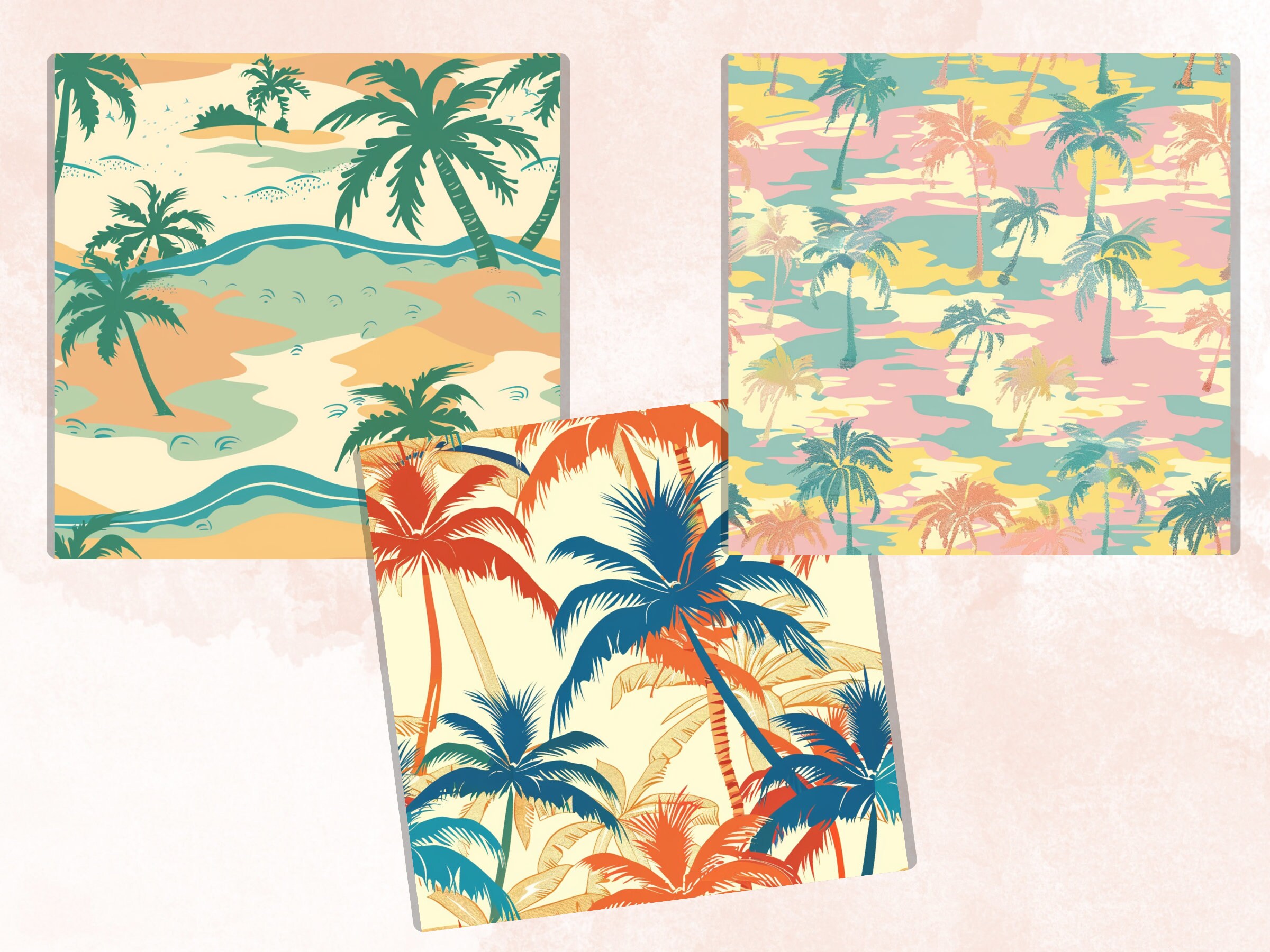 Seamless Beach Day Digital Paper, Pastel Summer Seamless Pattern ...