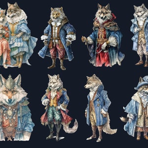 30 PNG Watercolour Fairytale Wolf Clipart Bundle, Fairy Tale Animals ...