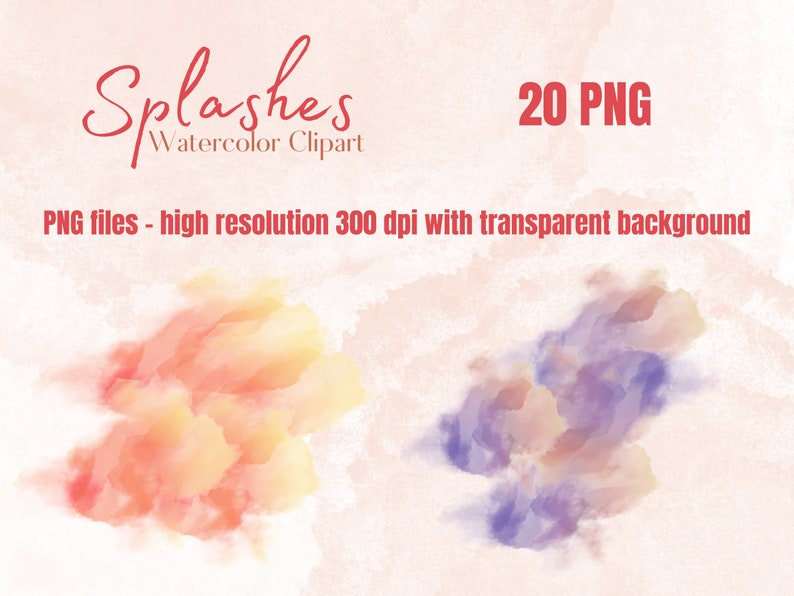 20 PNG Watercolor Splashes Clipart, Watercolor Png, Watercolor ...