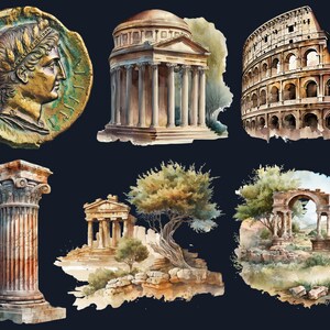 35 PNG Watercolor Fantasy Ancient Rome Clipart, Ancient Rome Mythology ...