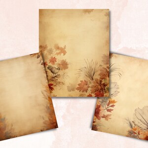 Printable Vintage Thanksgiving Digital Paper, Fall Autumn Ephemera ...