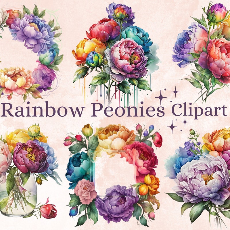 Rainbow Flowers - Etsy