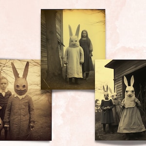 Printable Creepy Easter Photos Digital Paper, Horror Easter Old ...