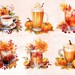 30 PNG Watercolor Fall Drink Clipart, Autumn Coffee Illustrations Clip ...