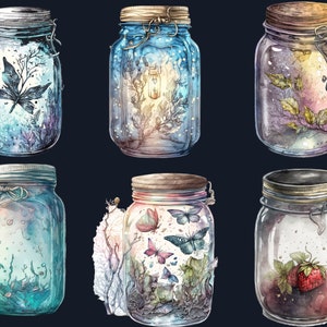 16 PNG Watercolour Magical Jars Clipart, Fantasy Clipart, Fairytale ...