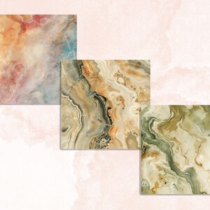 Marble Texture Digital Paper Pack, Elegant Marble Patterns Background ...